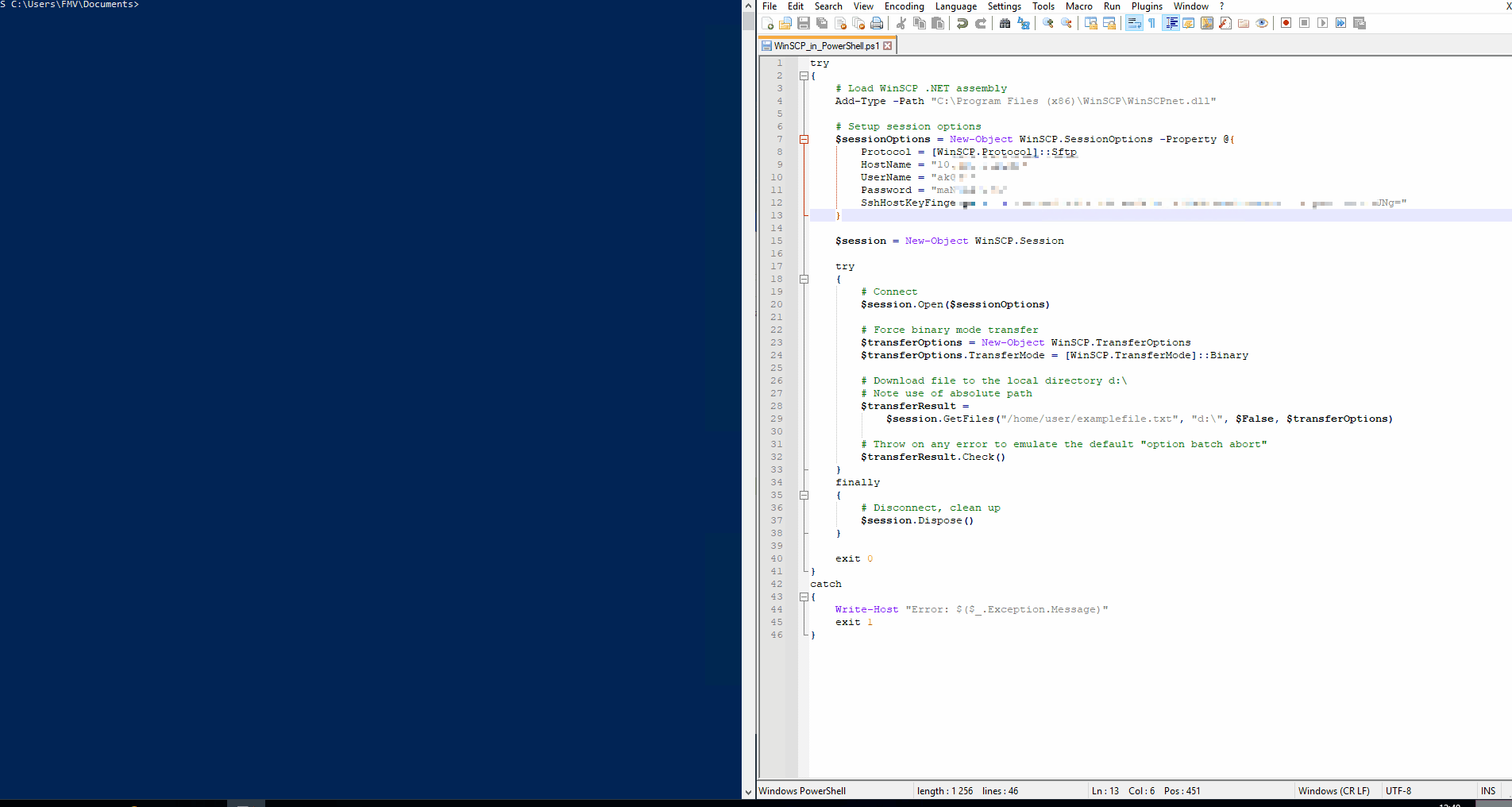 Powershell Code In Documentation Is Not Working Support Forum Winscp 3291